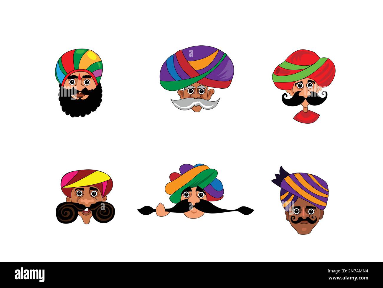 Set of Rajasthani Turban Men vector illustation Pro Vector Stock Vector ...