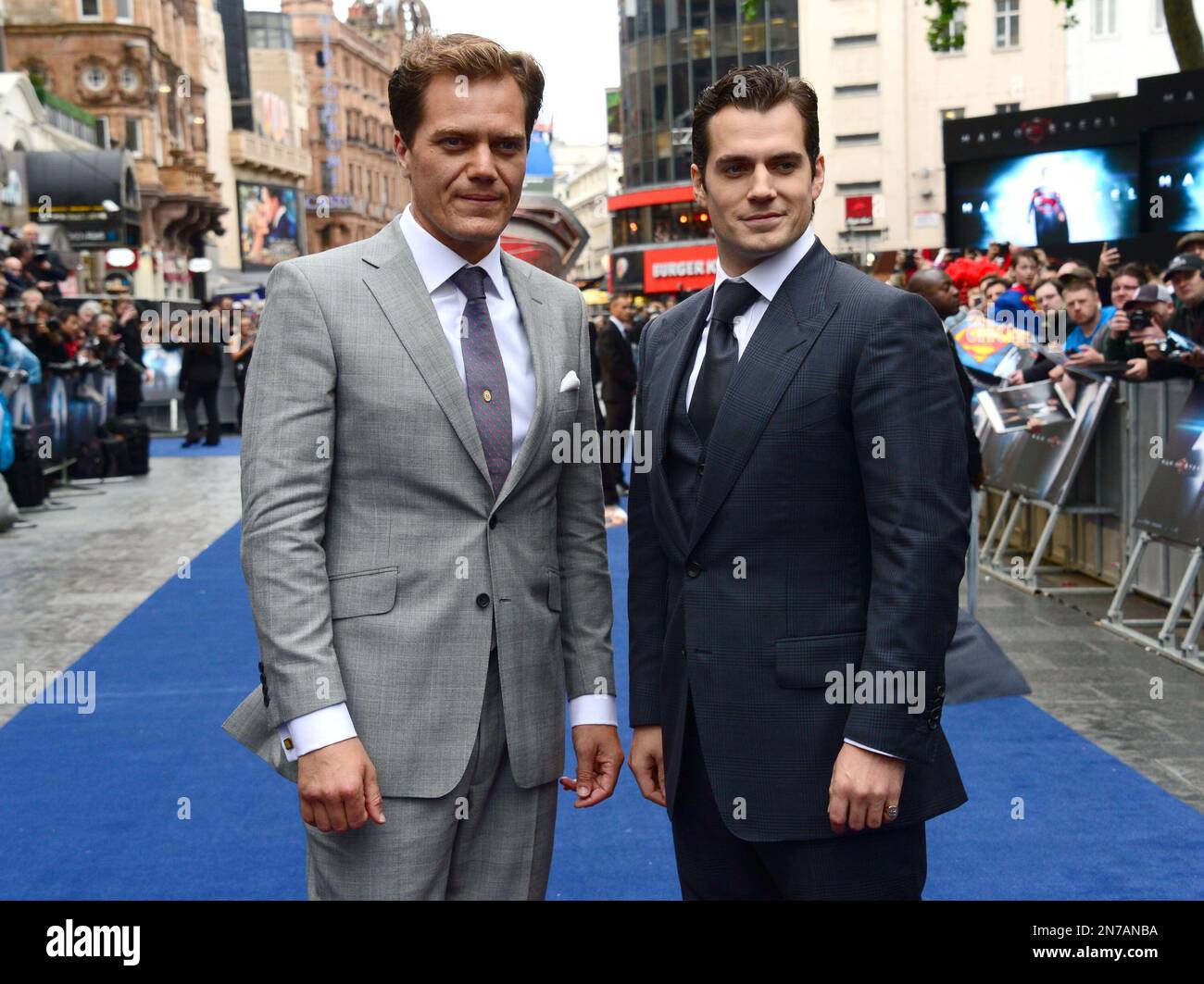 Actors Michael Shannon and Henry Cavill pose for photographers at the ...