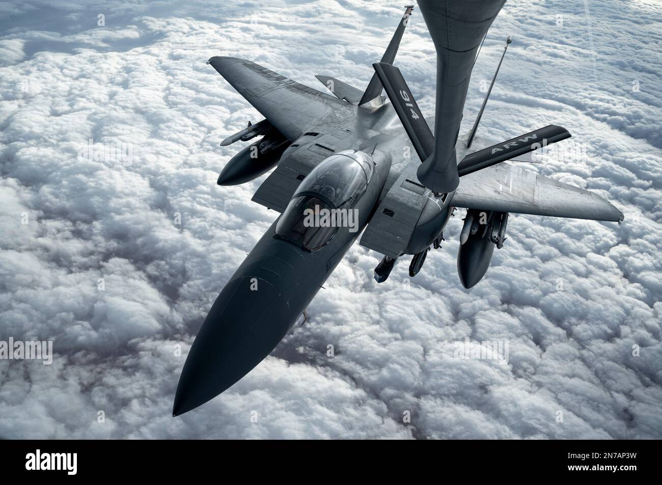 A U.S. Air Force F-15E Strike Eagle assigned to the 389th Expeditionary ...