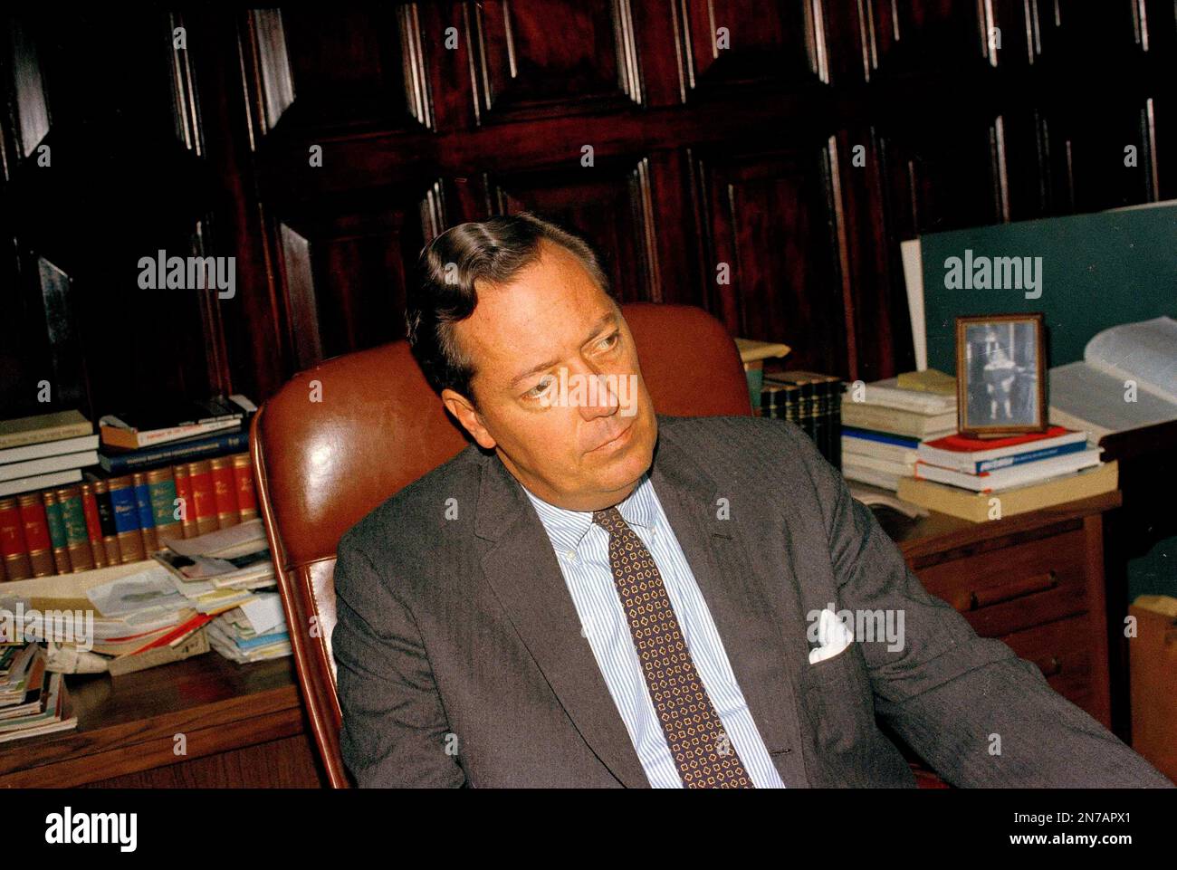 District Attorney Jim Garrison sits at his desk in New Orleans, La ...