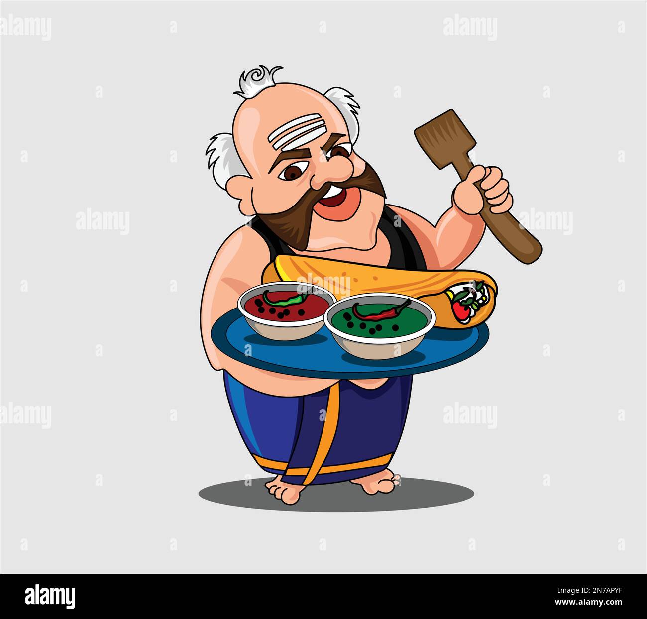 Man selling idli dosa vector illustration. indian food Stock Vector ...