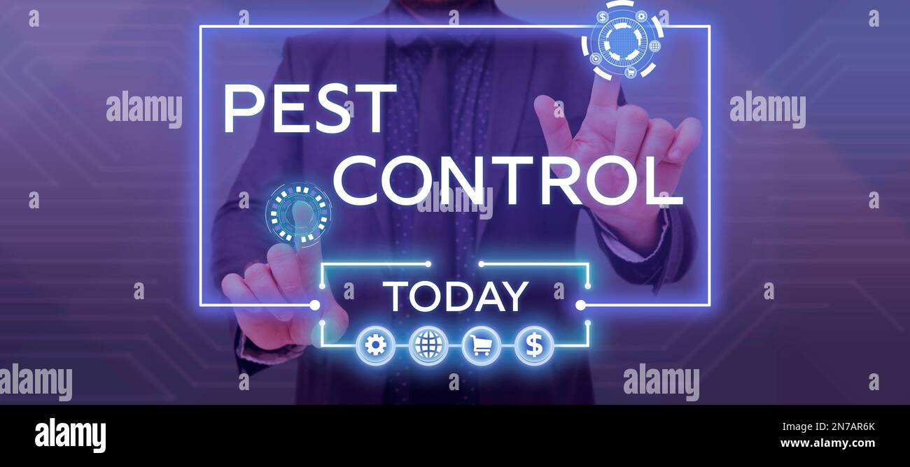 Conceptual display Pest Control. Business showcase Killing destructive ...