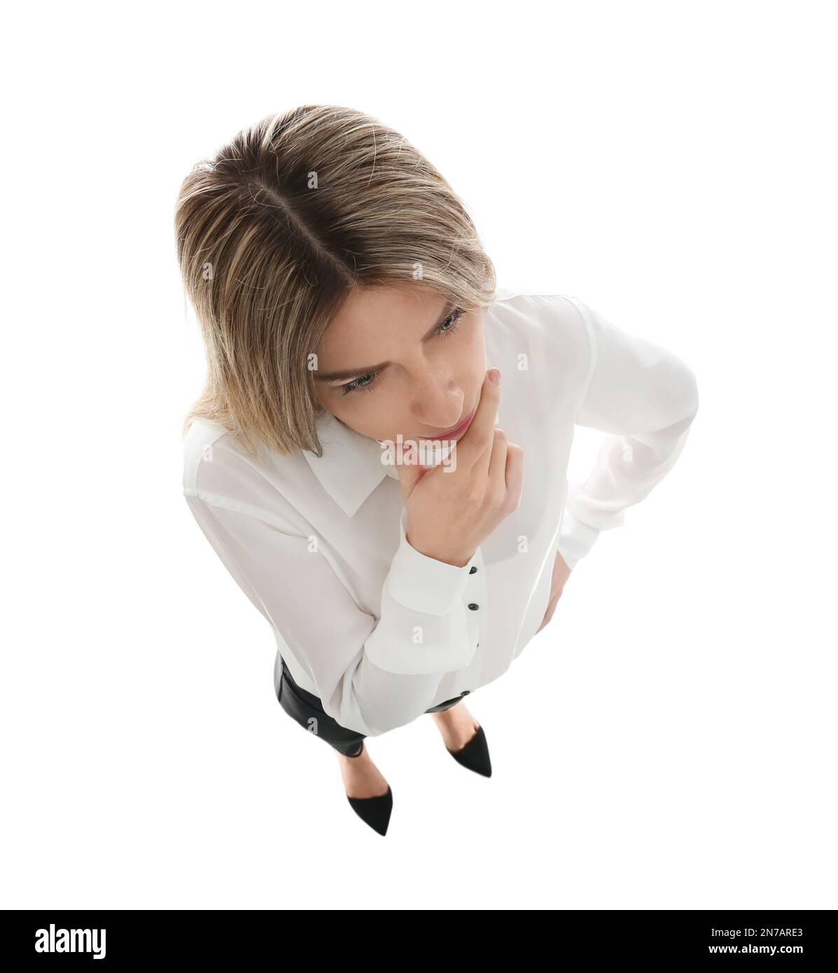 Business woman thinking goal Cut Out Stock Images & Pictures - Alamy