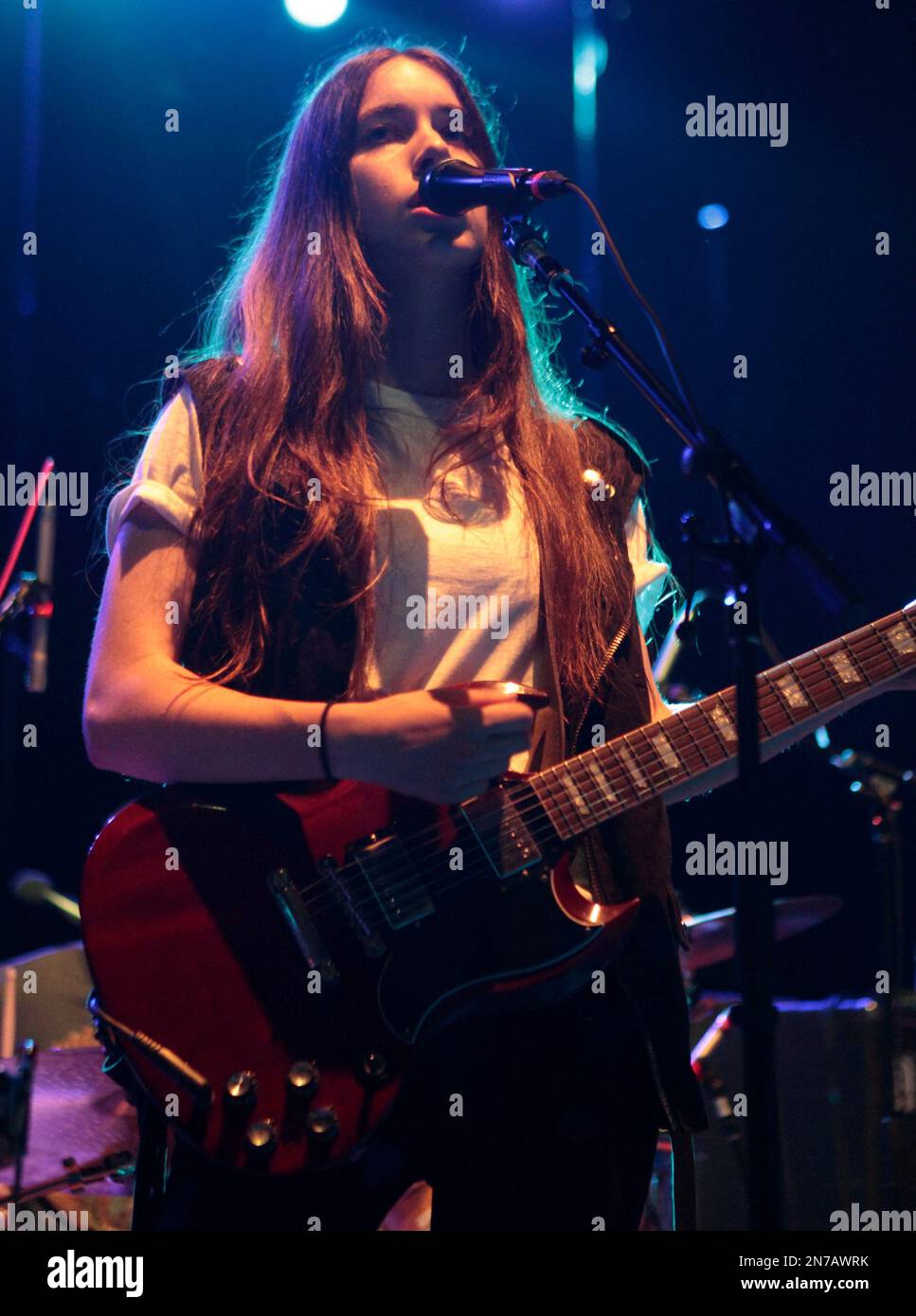 Danielle Haim of the rock band Haim performs at Merriweather Post ...
