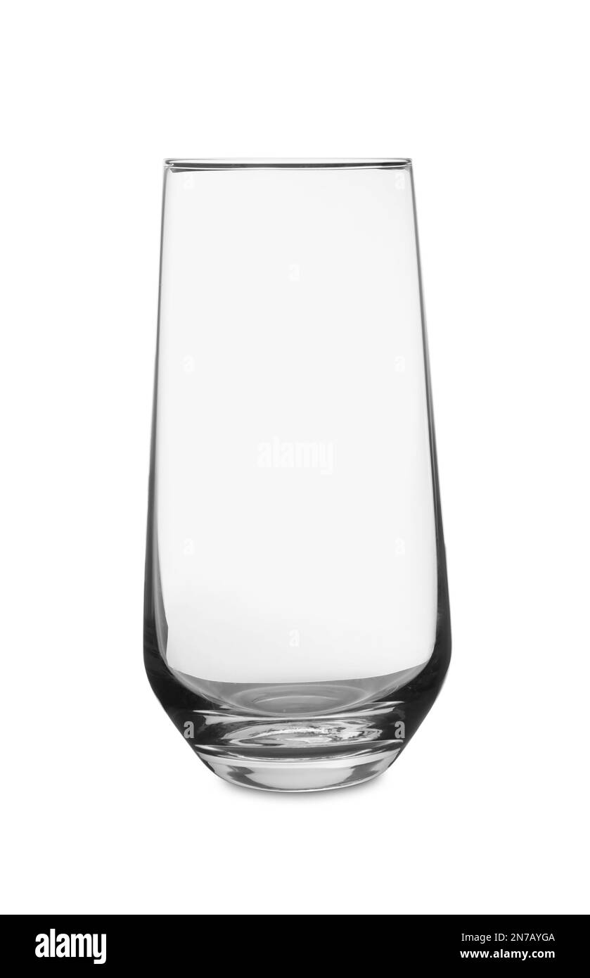 New clean empty glass isolated on white Stock Photo - Alamy