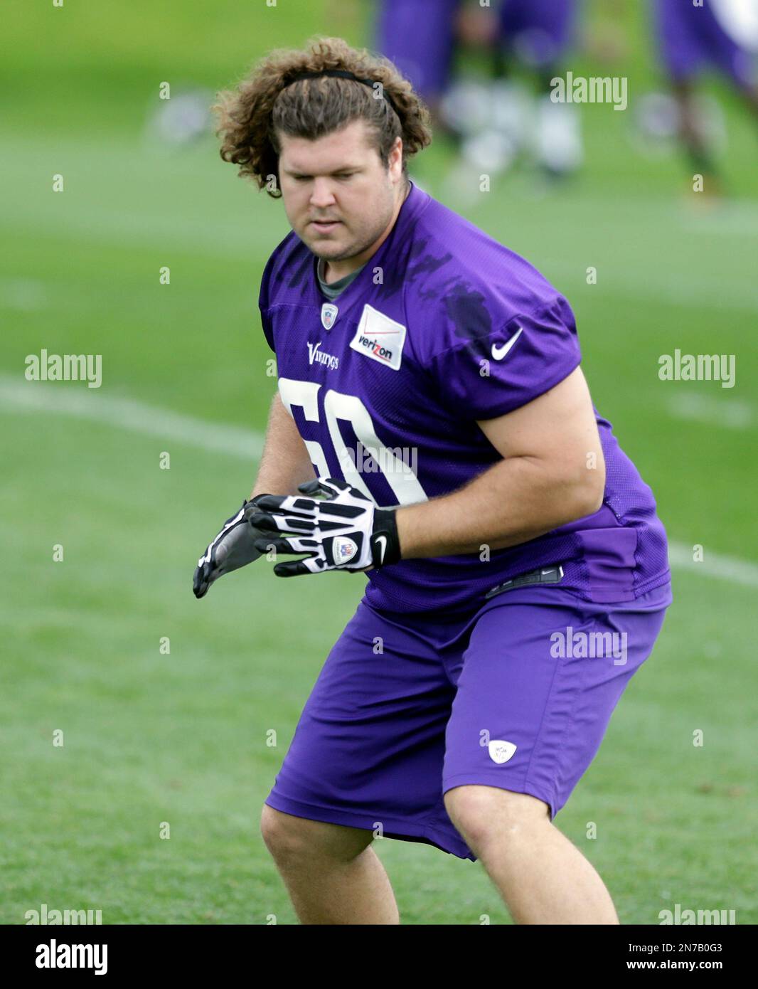 Minnesota Vikings guard Jeff Baca (60) is shown during Organized Team ...