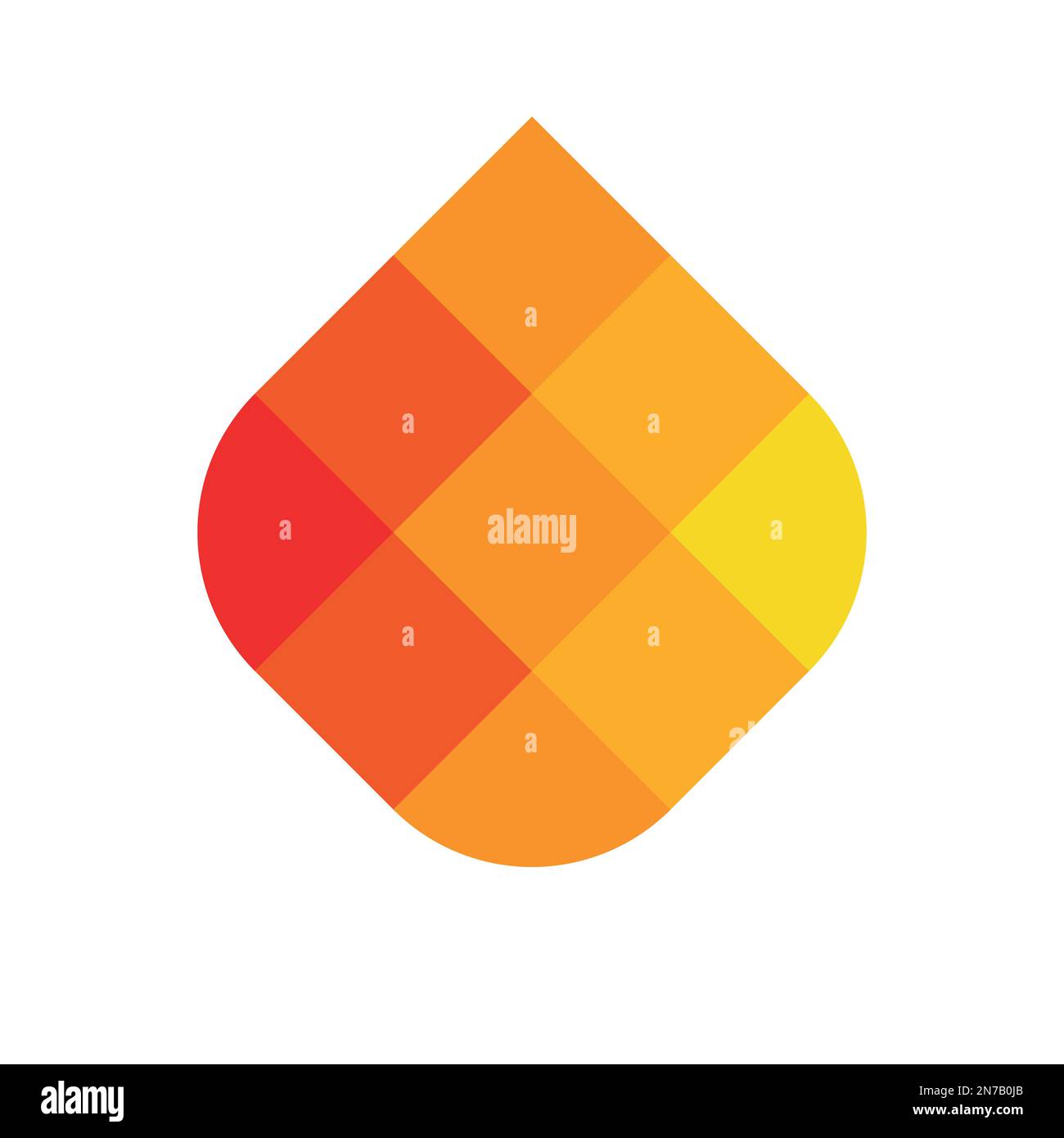 Hot pixelized mosaic logo design element. Abstract shape of multiple ...