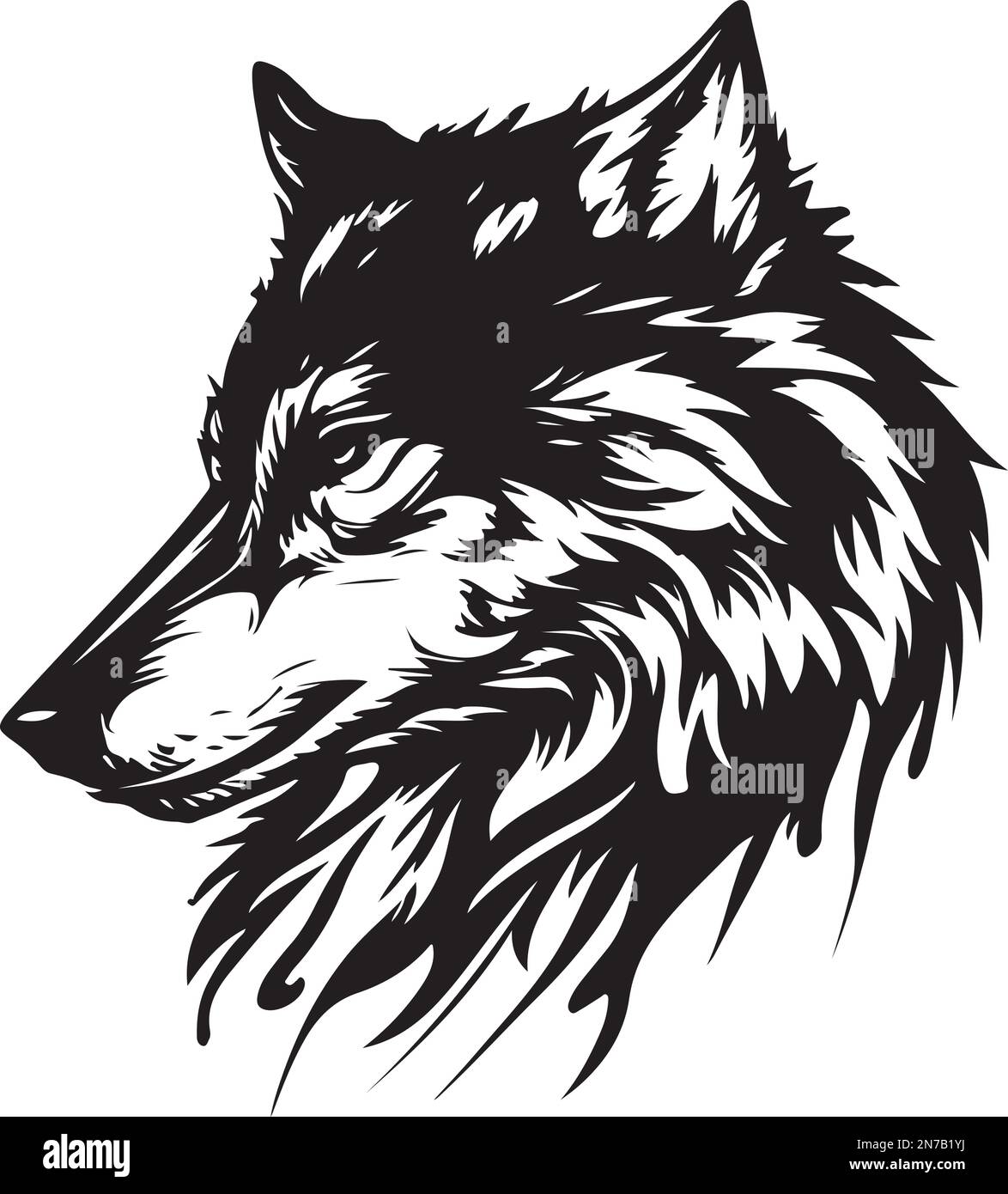 Vector Illustration Of Wolf Head With Ornament Vector Illustration Stock Vector Image And Art Alamy