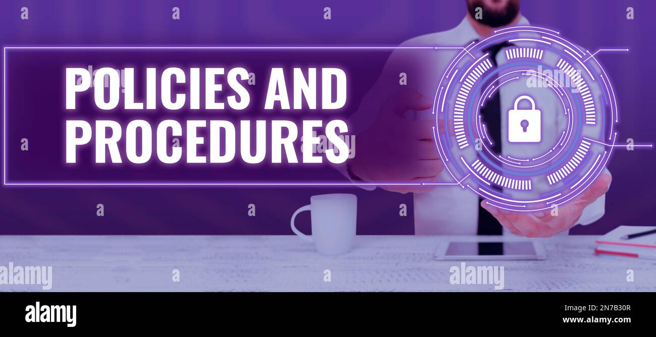 Text caption presenting Policies And Procedures. Business showcase list ... Text caption presenting Policies And Procedures. Business showcase list ...