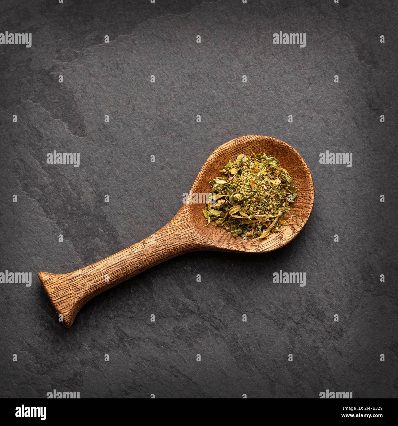 Dehydrated Dysphania ambrosioides in the spoon - Medicinal Paicol Stock ...