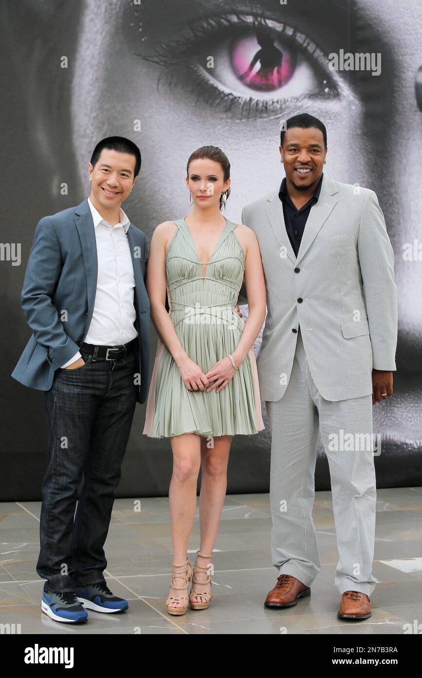 Left to right, actors Reggie Lee and Bitsie Tulloch and Russell Hornsby ...
