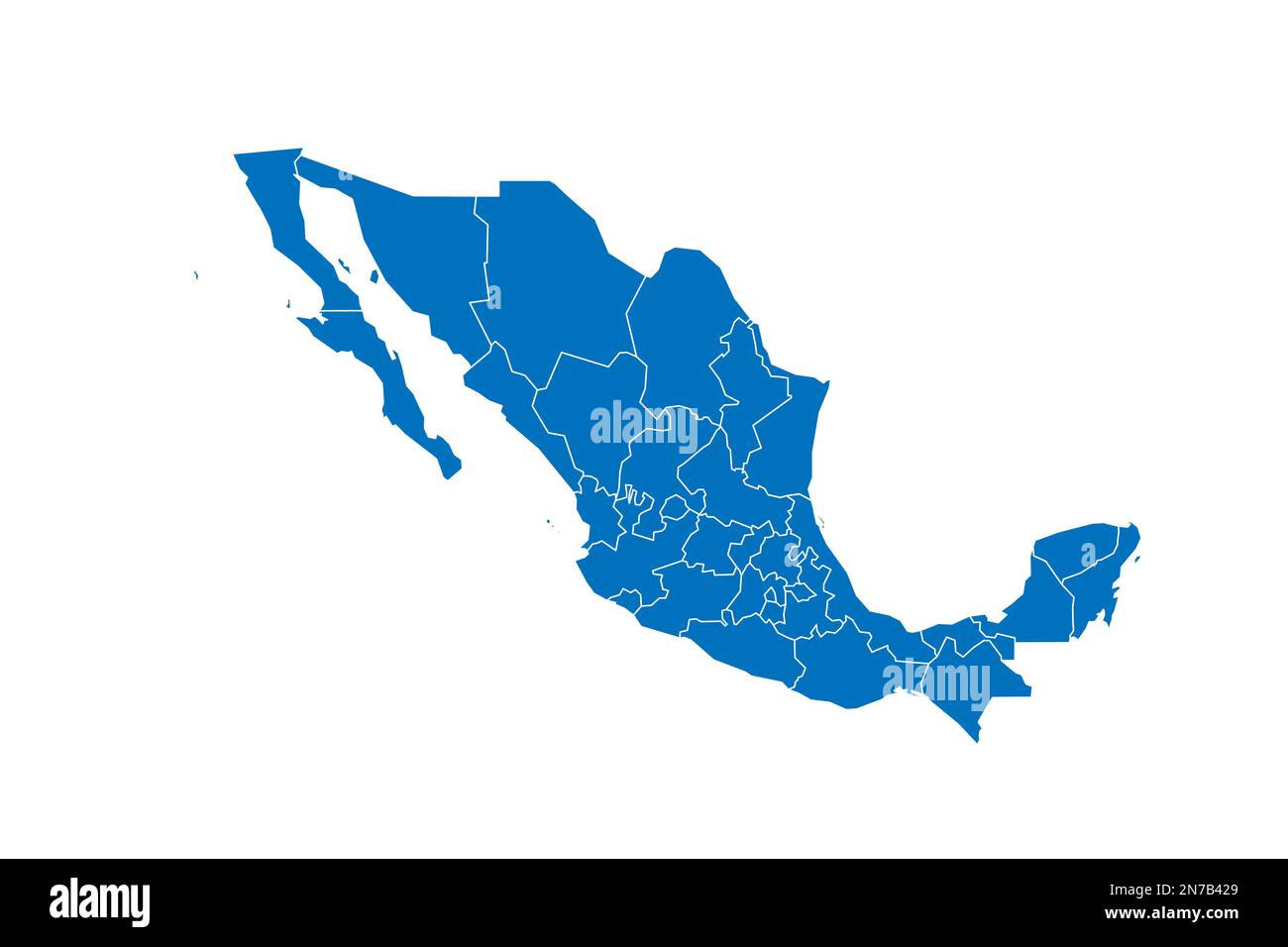 Mexico political map of administrative divisions - states and Mexico ...