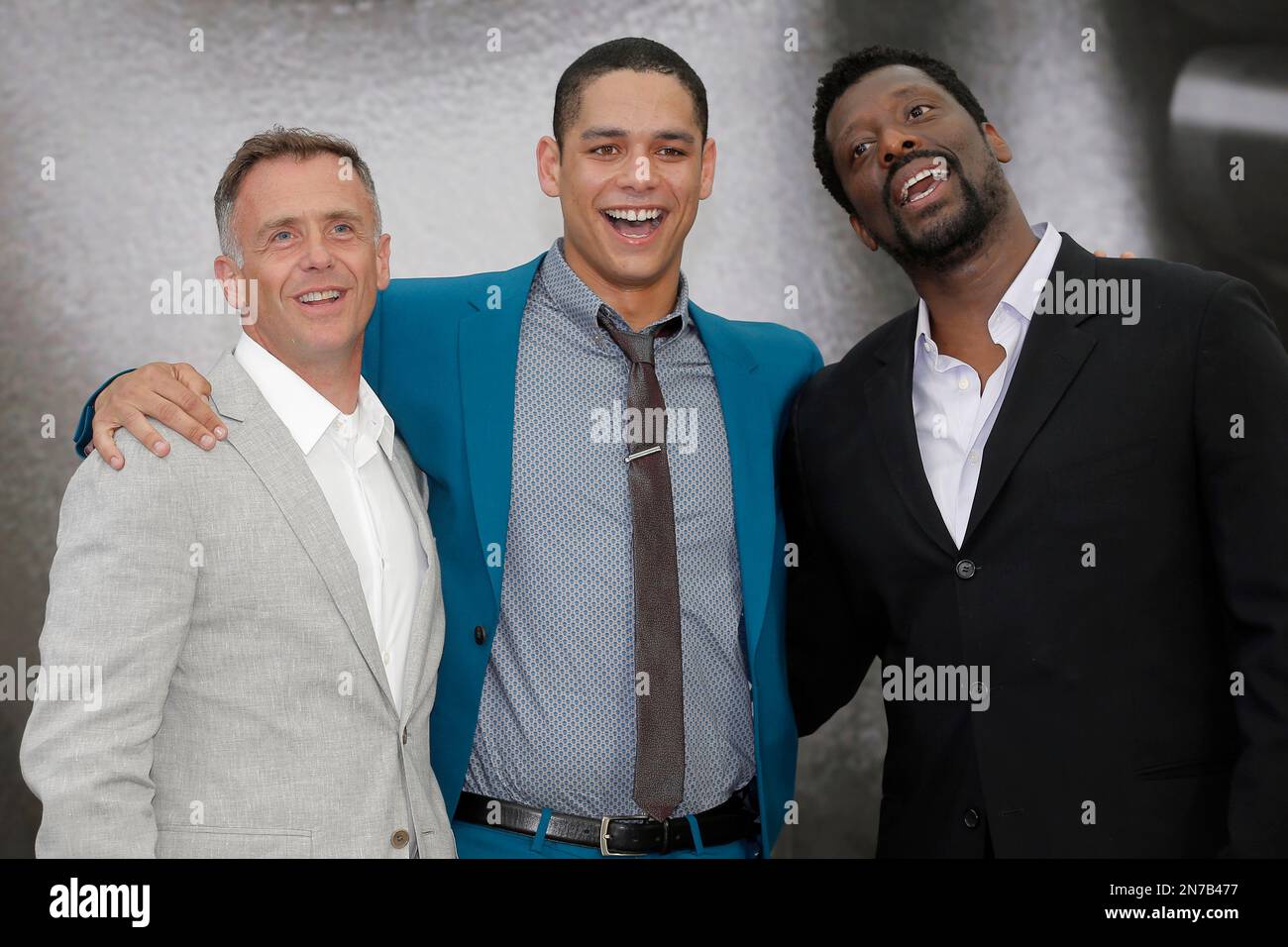 From left, actors David Eigenberg, Charlie Barnett, and Eamonn Walker ...