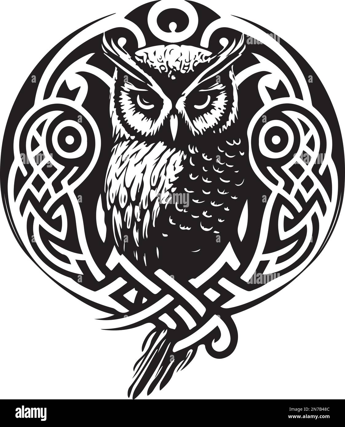 Cute Owl Head Tattoo