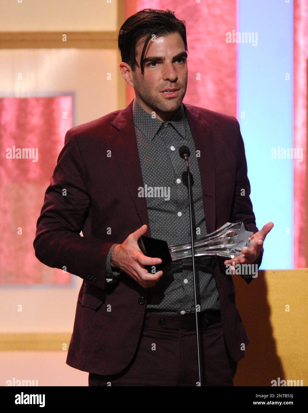 Zachary Quinto accepts award for best supporting actor in a movie or ...