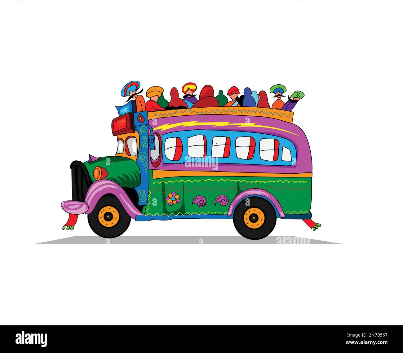 Indian bus Stock Vector Images - Alamy