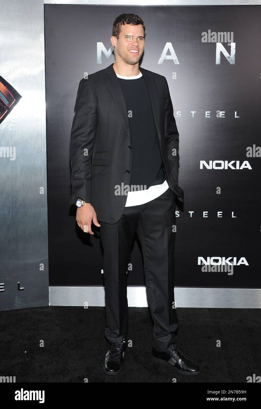 Professional NBA player Kris Humphries attends the "Man Of Steel" world ...
