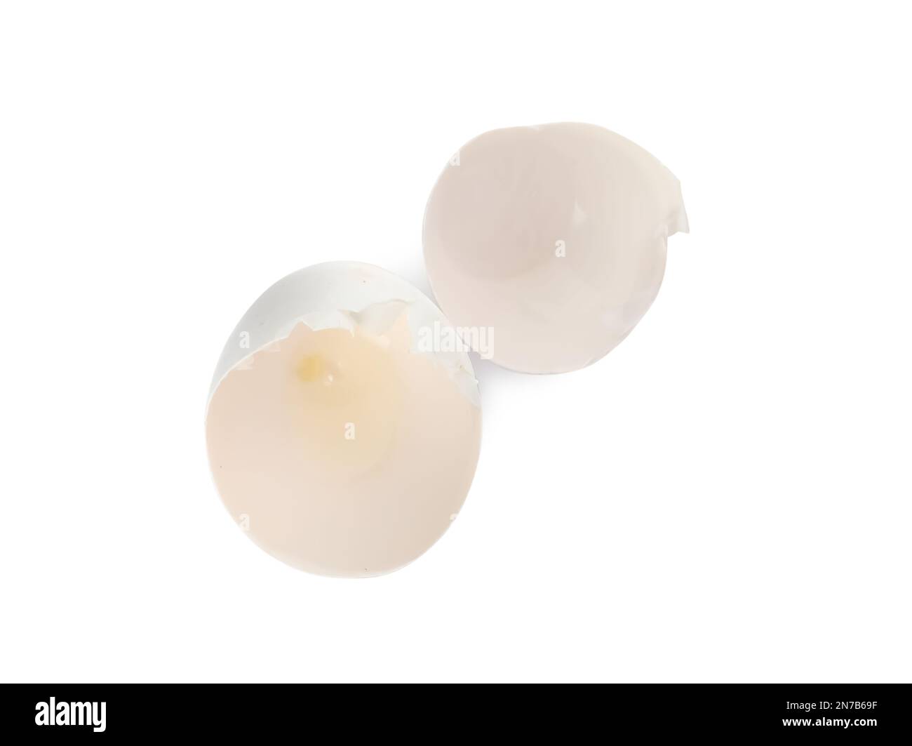 Egg shells on white background, top view. Composting of organic waste ...