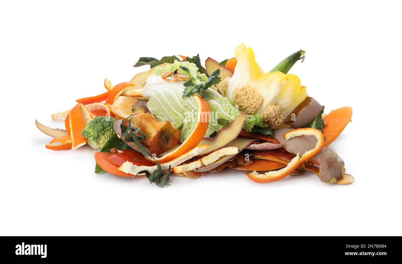 Pile of organic waste for composting on white background Stock Photo ...