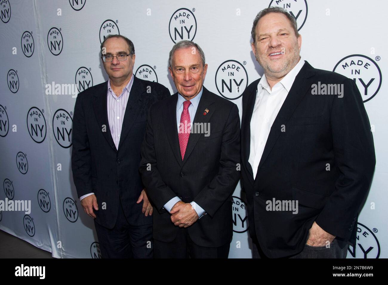 New York Mayor Michael Bloomberg, center, alongside award recipients ...