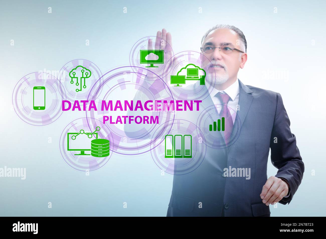 Business people in the data management concept Stock Photo - Alamy