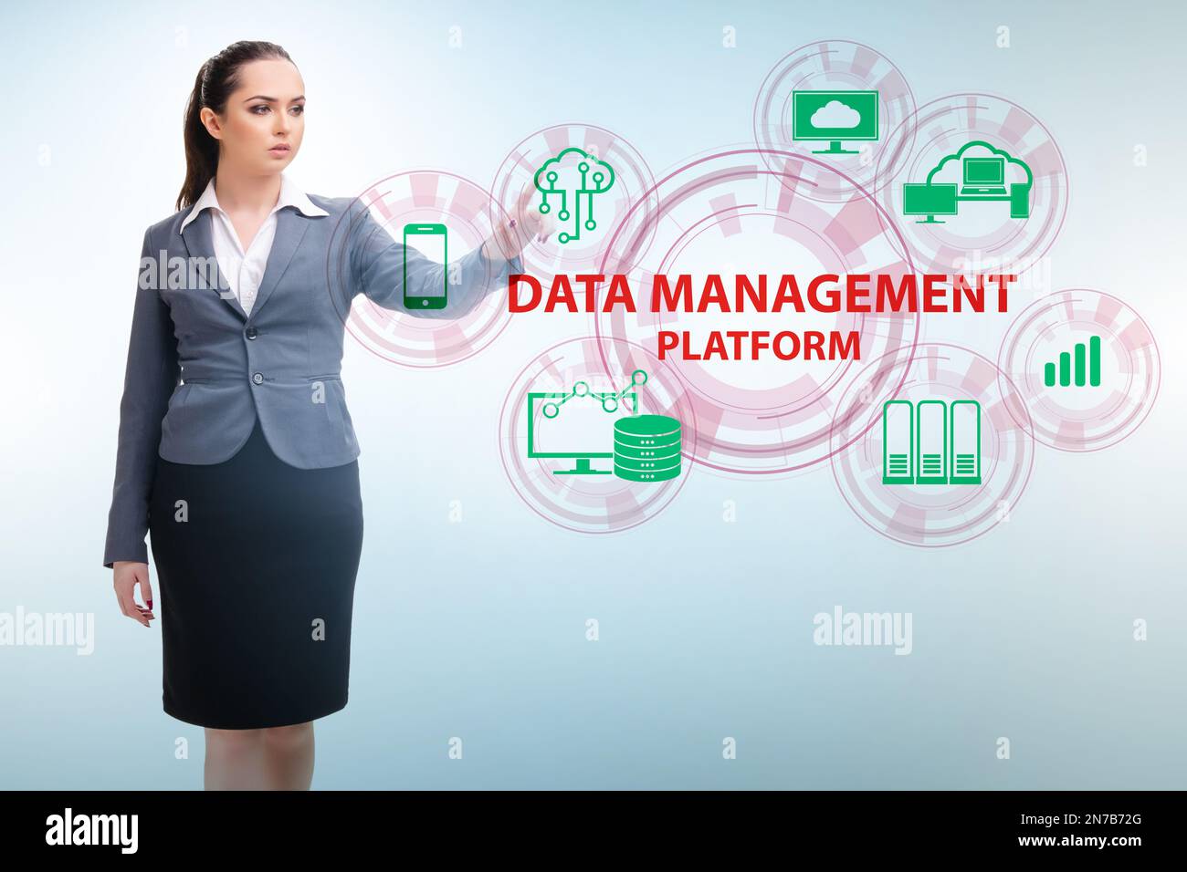 Business people in the data management concept Stock Photo - Alamy