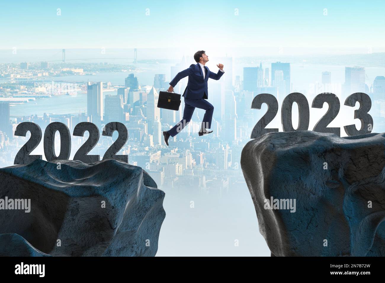 Concept of moving from 2022 to the 2023 Stock Photo - Alamy