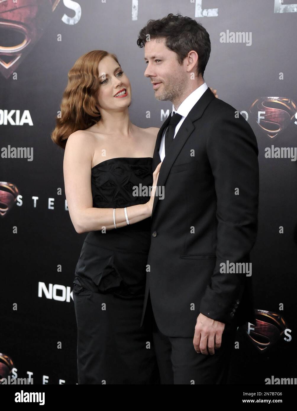Actress Amy Adams and fiancé Darren Le Gallo attend the "Man Of Steel ...