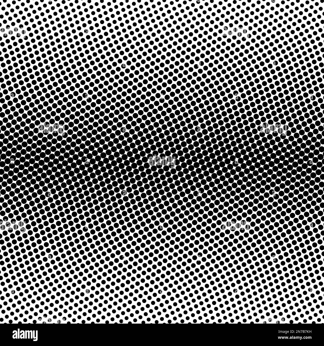 Black halftone bilinear horizontal gradient line of dots in wavy ...