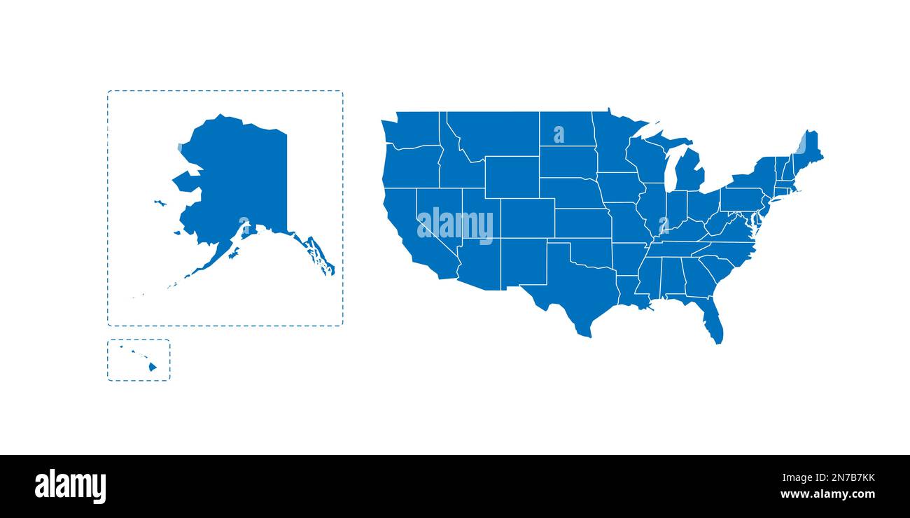 United States of America political map of administrative divisions ...