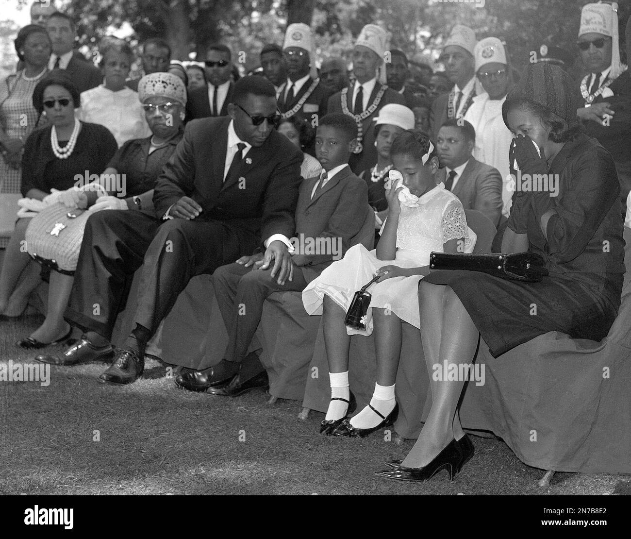 FILE - In this June 19, 1963 file photo, Myrlie Louise Evers, widow of integration leader Medgar ...