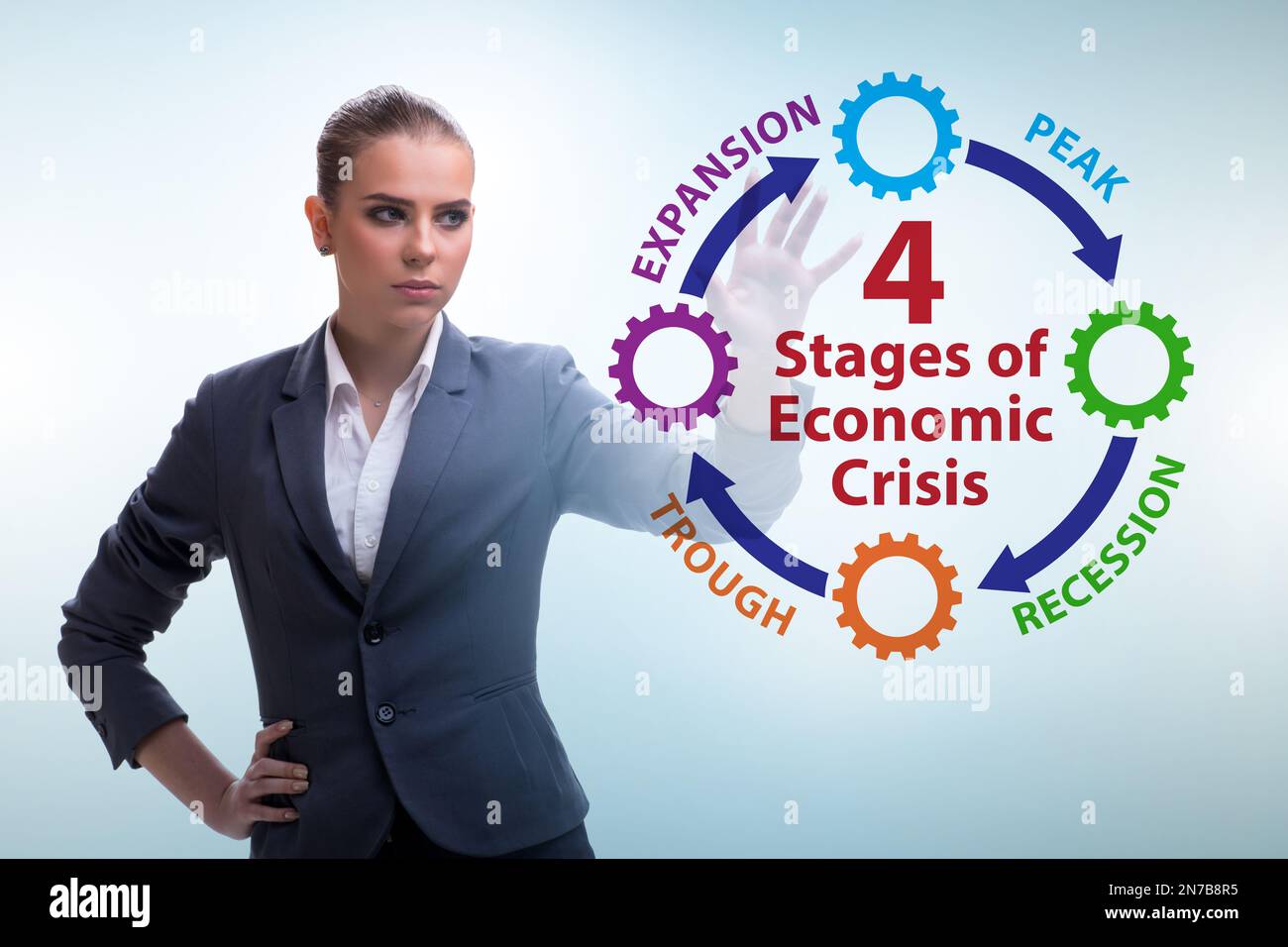 Illustration of four stages of the crisis Stock Photo - Alamy