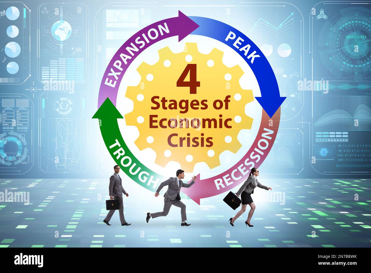 Illustration of four stages of the crisis Stock Photo - Alamy
