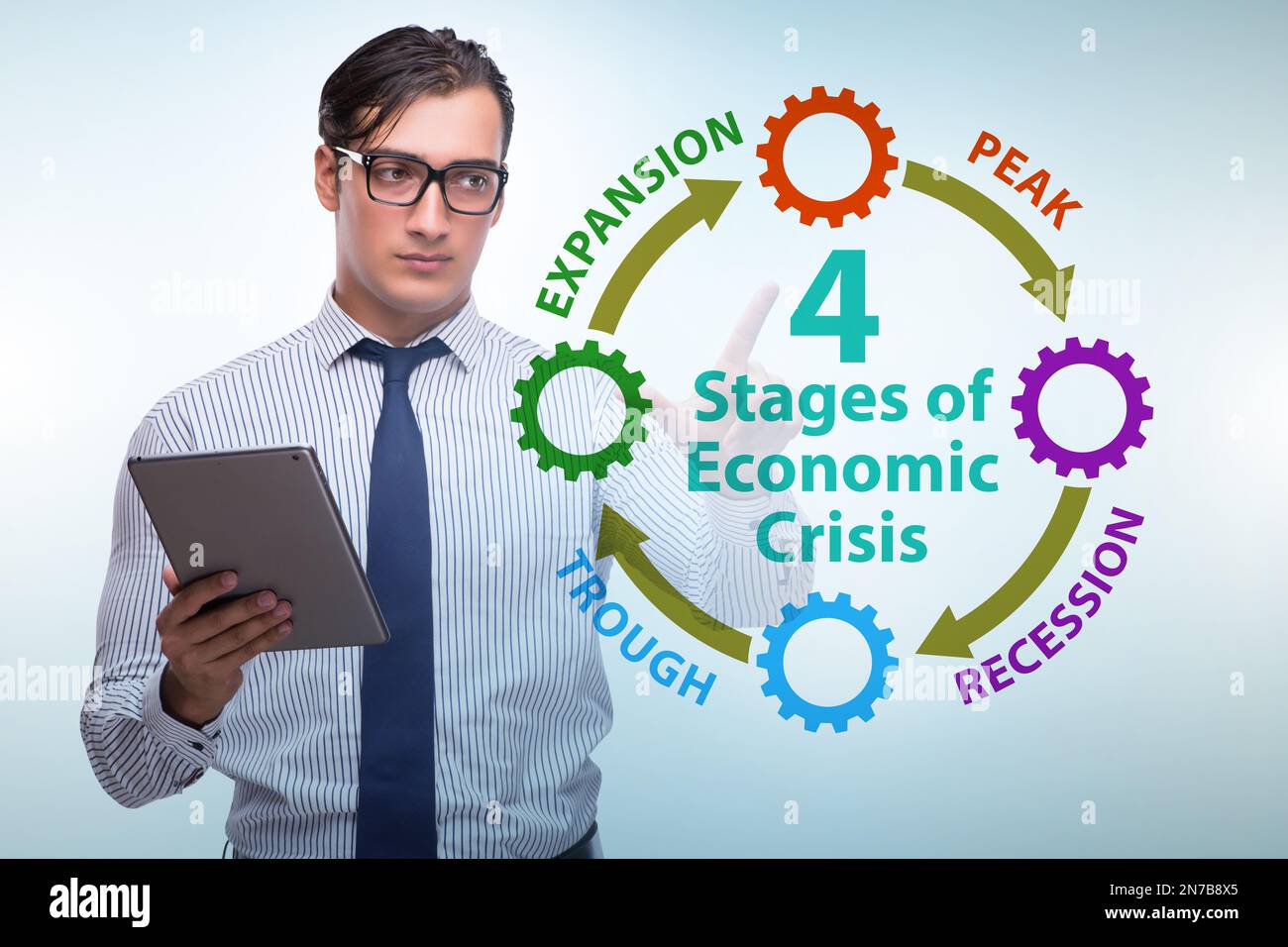 Illustration of four stages of the crisis Stock Photo - Alamy