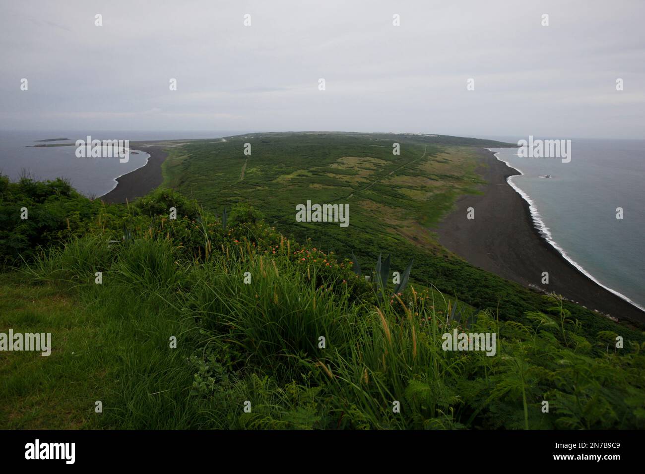 Iwo Jima is seen from the summit of Mt. Suribachi, Japan, Friday, June ...