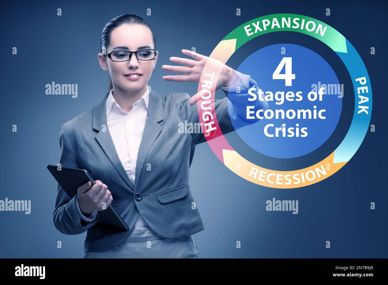 Illustration of four stages of the crisis Stock Photo - Alamy
