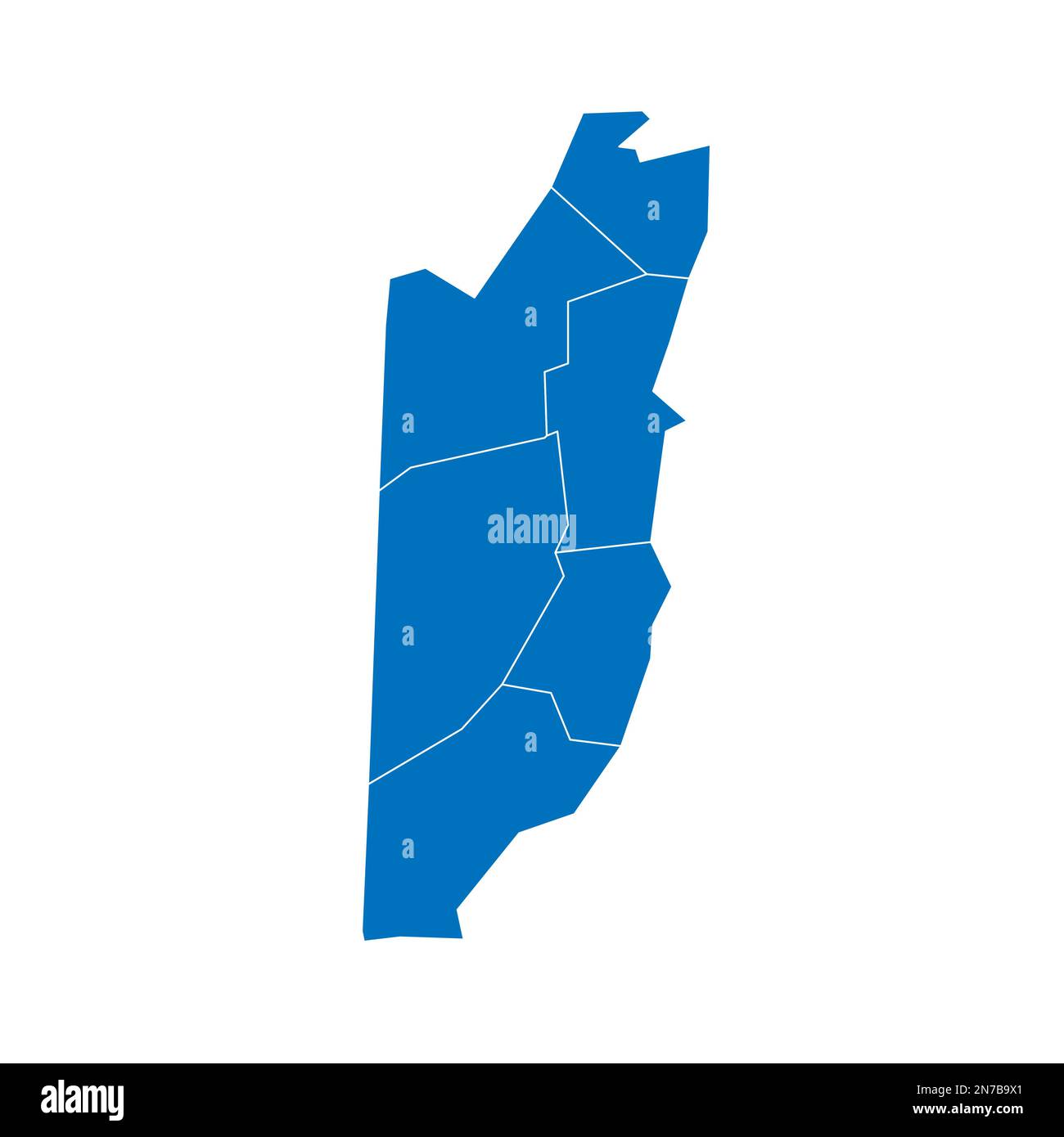 Belize political map of administrative divisions - districts. Solid ...