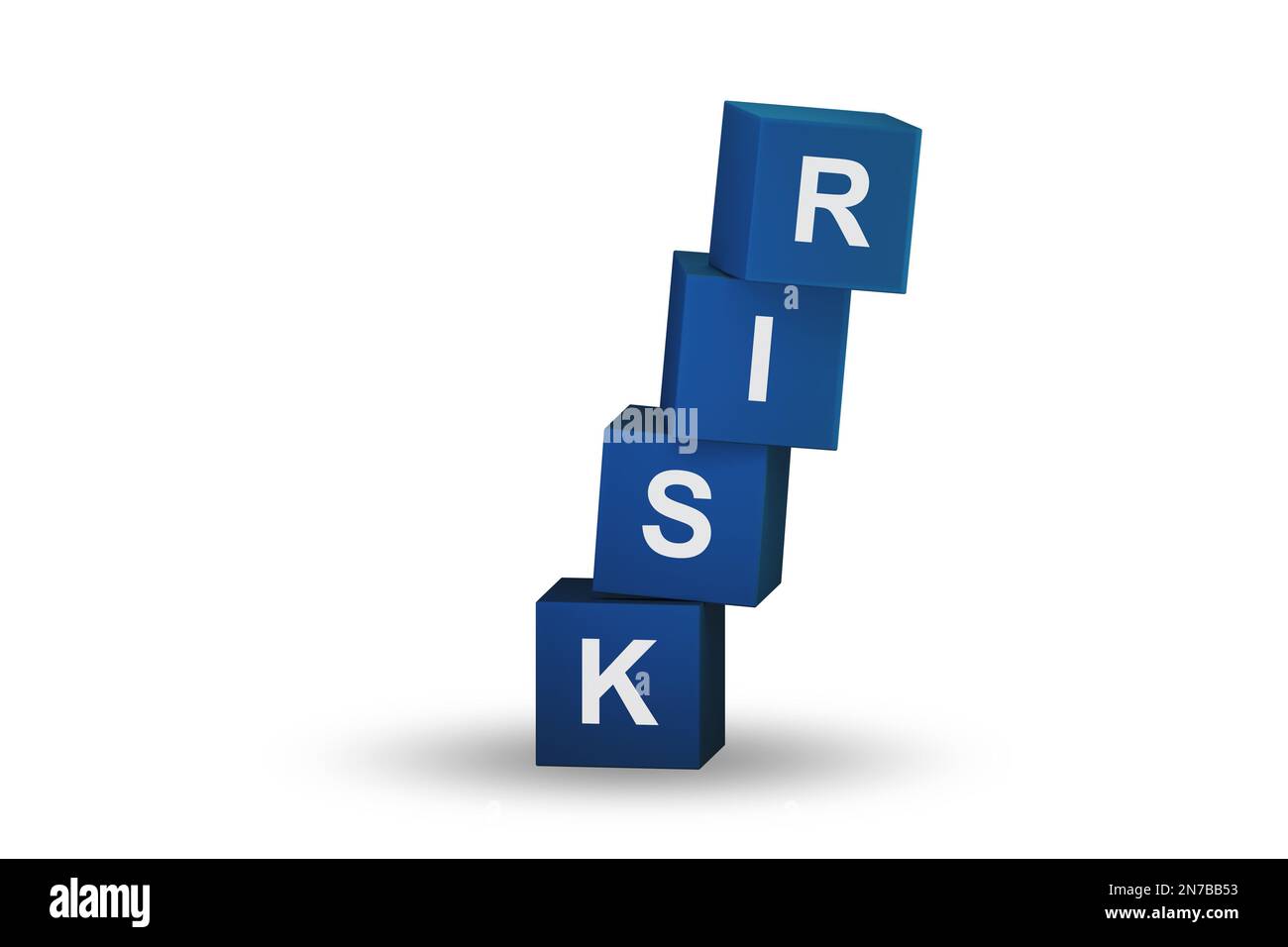 Risk management concept with the cubes stack Stock Photo - Alamy