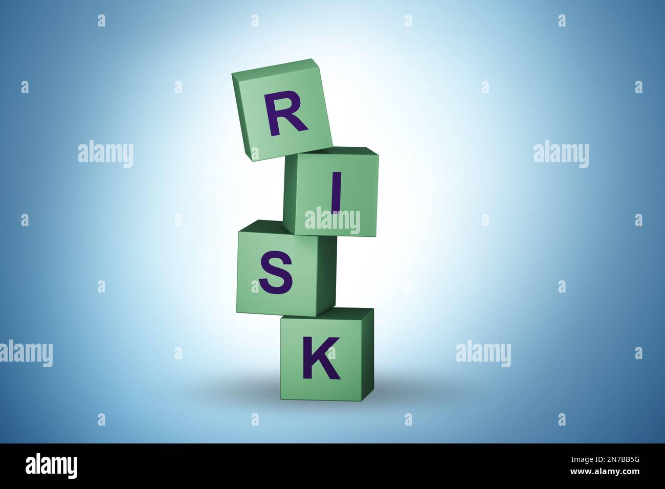 Risk management concept with the cubes stack Stock Photo - Alamy