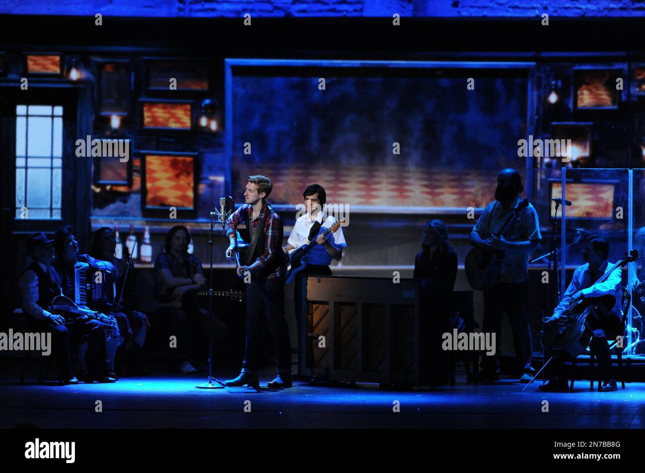 The cast of "Once The Musical" performs onstage at the 67th Annual Tony ...