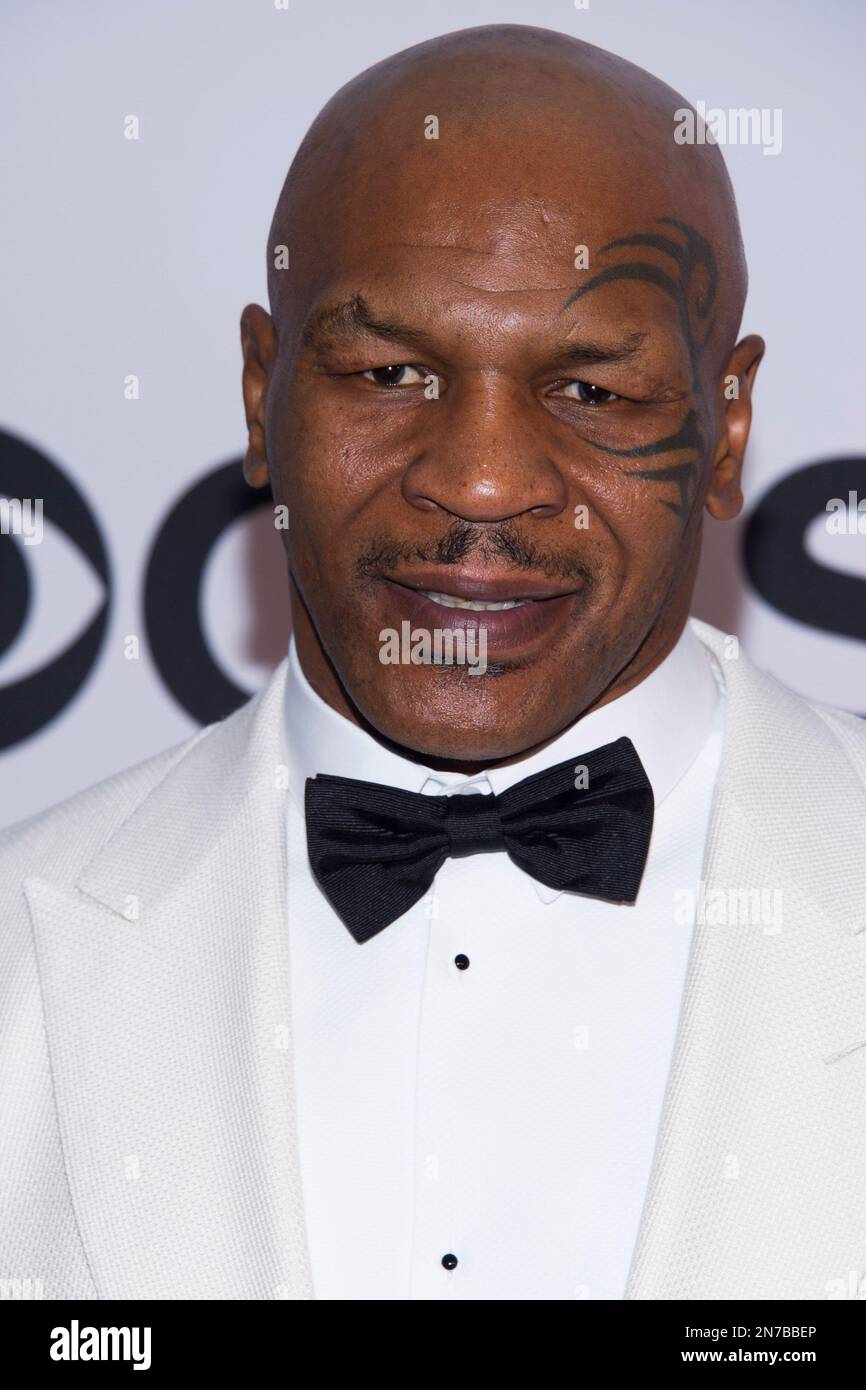 Mike Tyson arrives on the red carpet at the 67th Annual Tony Awards on ...