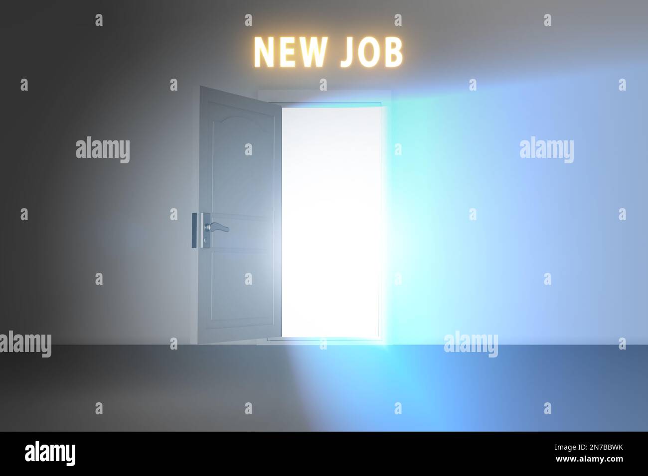 New job concept with the open door Stock Photo - Alamy