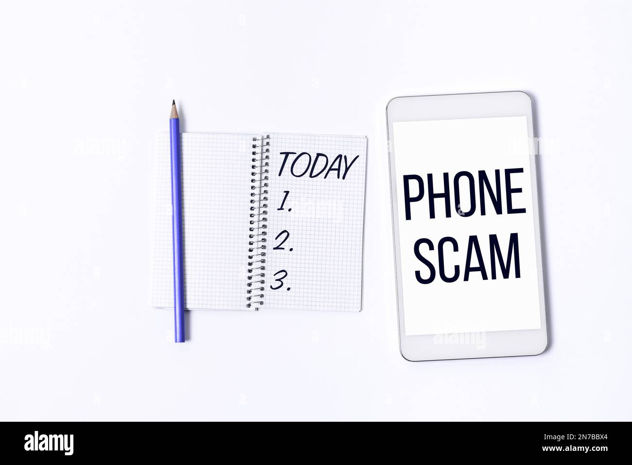 Text caption presenting Phone Scam. Business approach getting unwanted calls to promote products ...