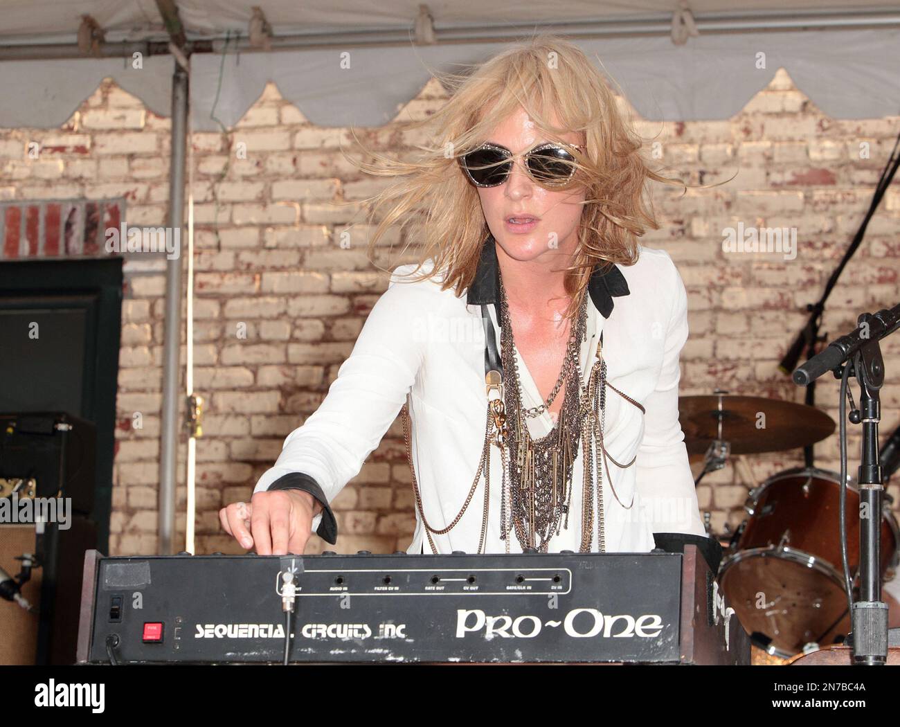 Emily Haines of the Canadian indie rock band Metric performs on stage ...