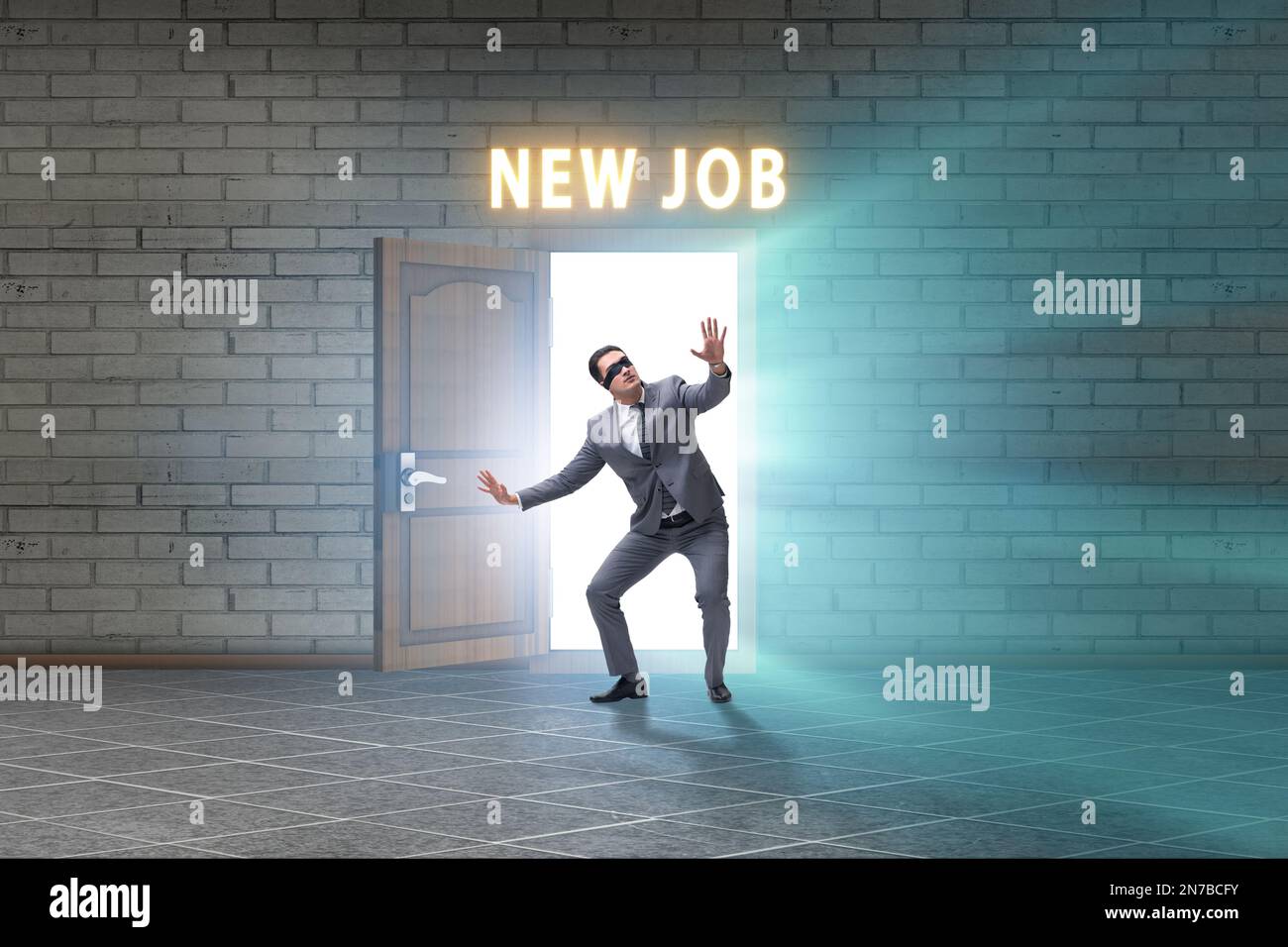 New job concept with the open door Stock Photo - Alamy
