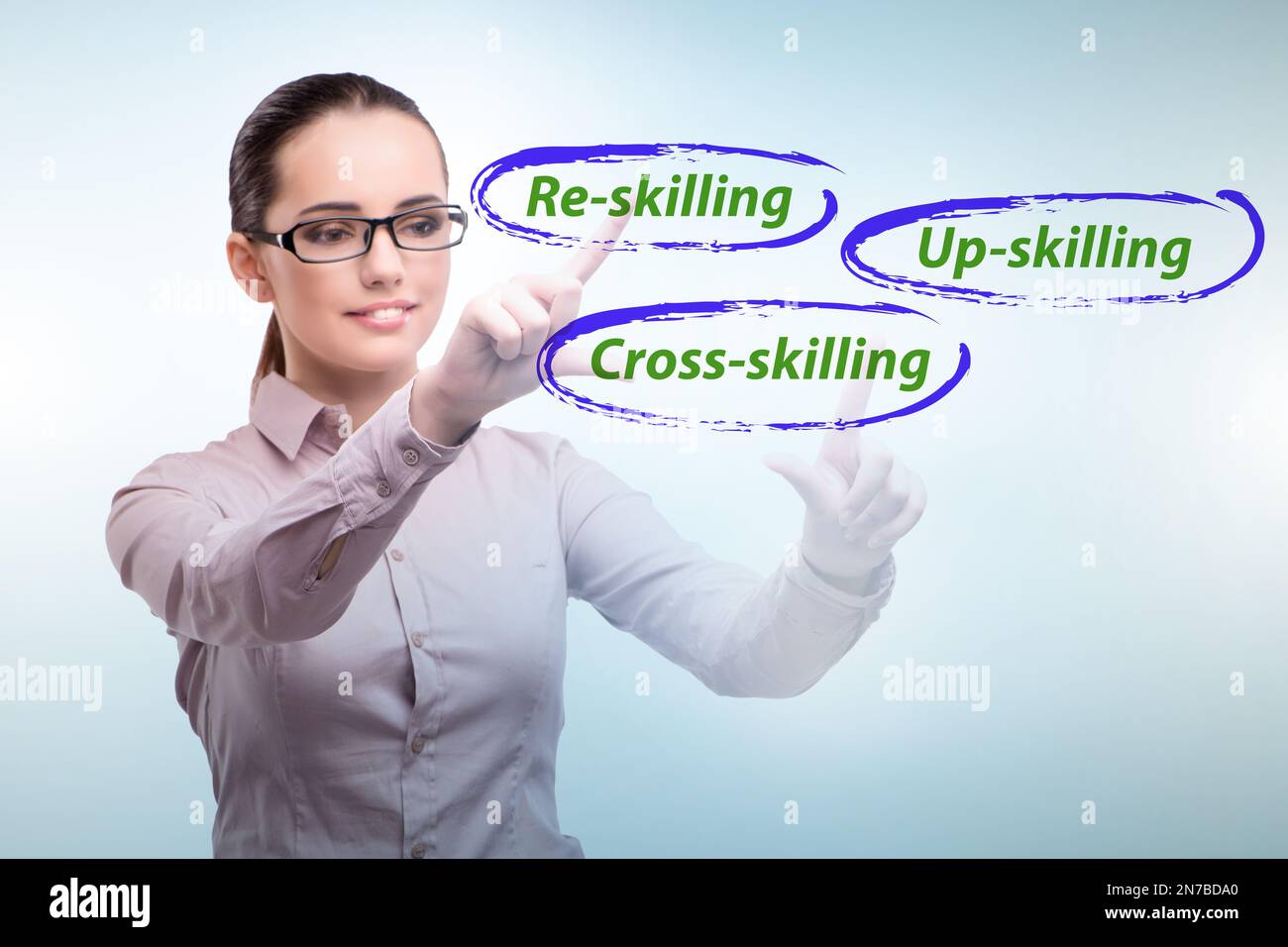Re-skilling and upskilling in the learning concept Stock Photo - Alamy