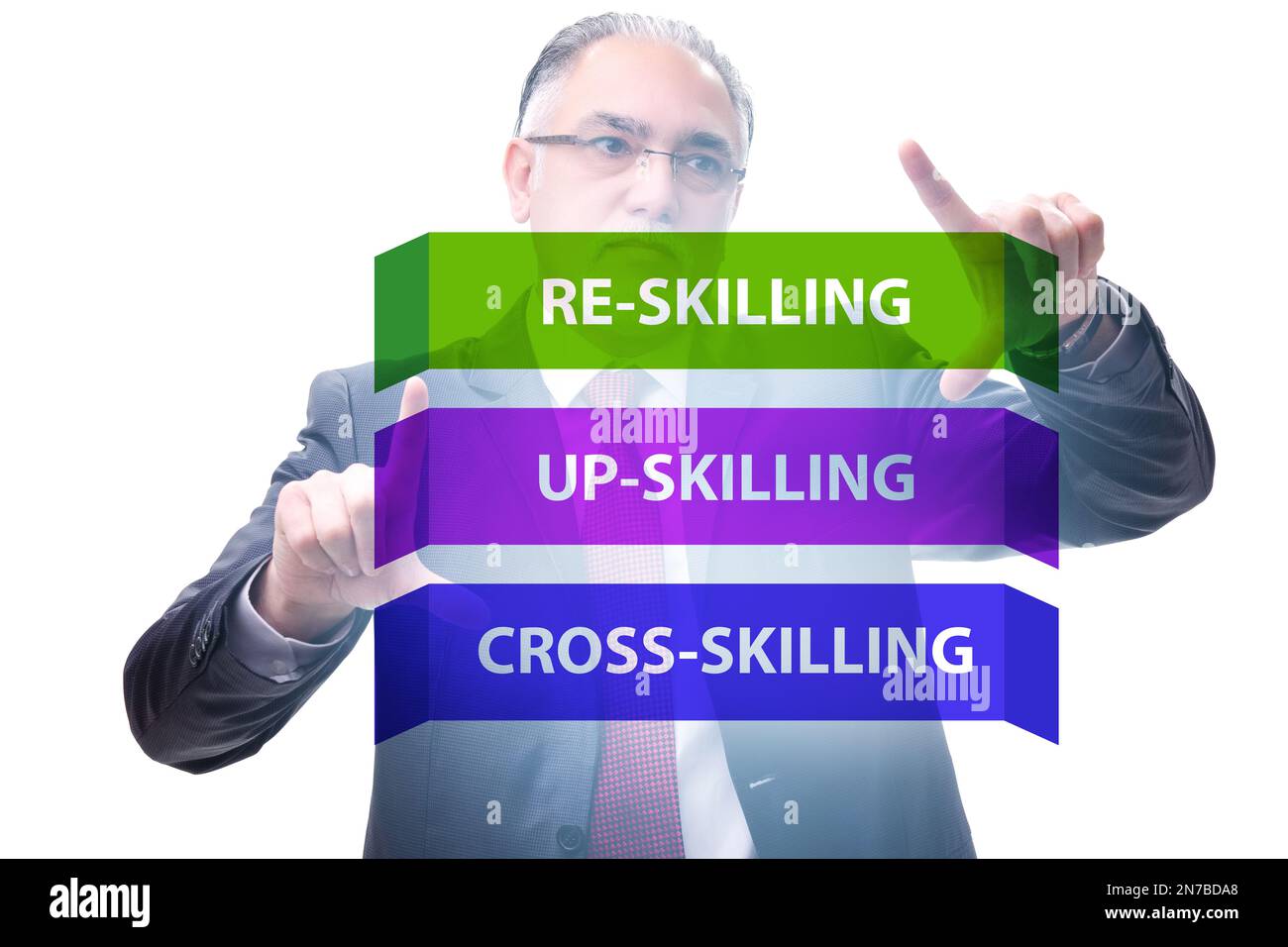 Re-skilling and upskilling in the learning concept Stock Photo - Alamy