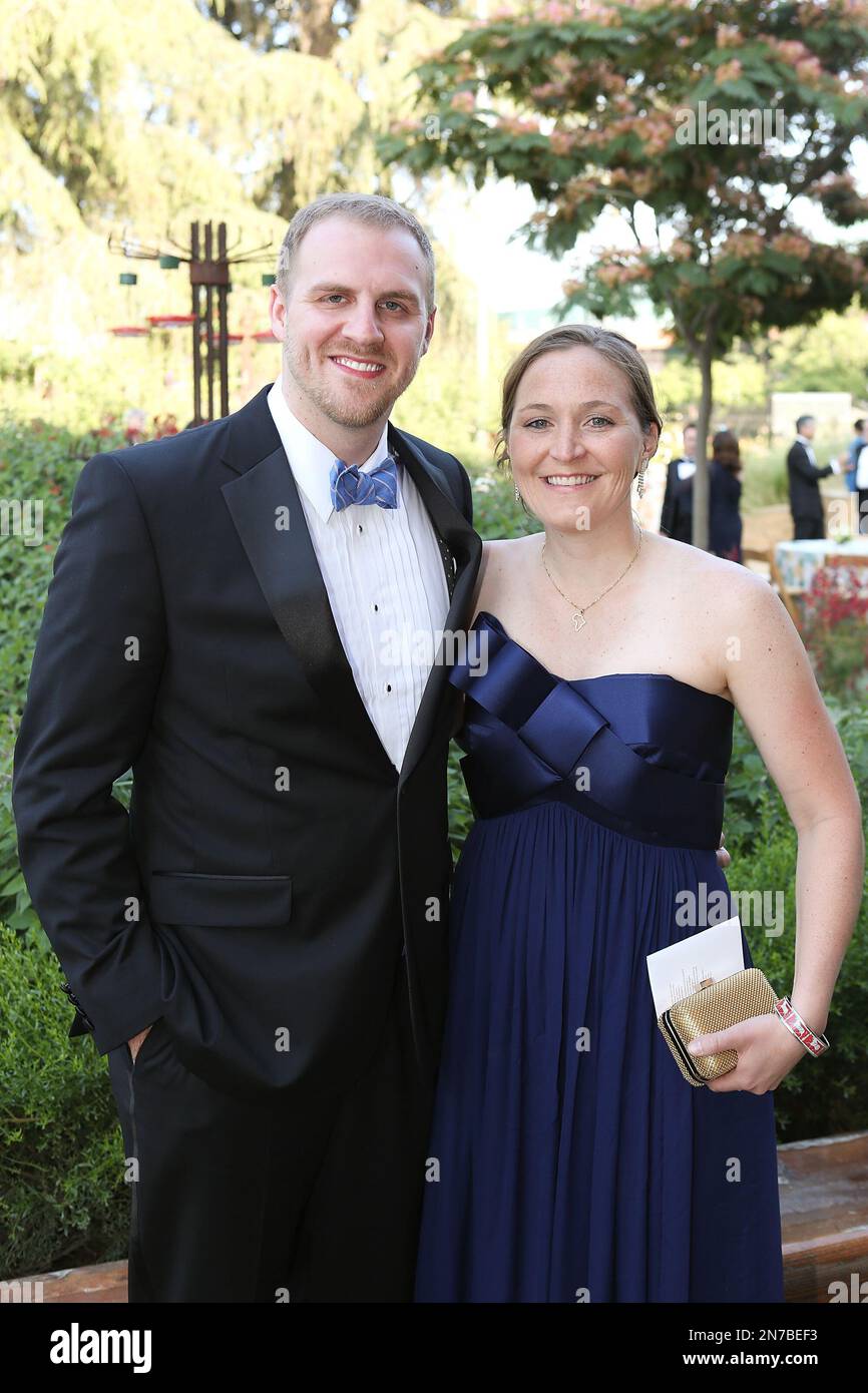 From left, Tyler Parker and Blythe Haaga pose during the 100th ...