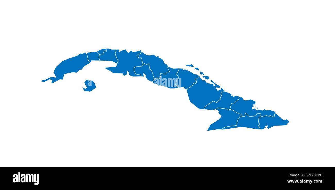 Cuba political map of administrative divisions - provinces. Solid blue ...