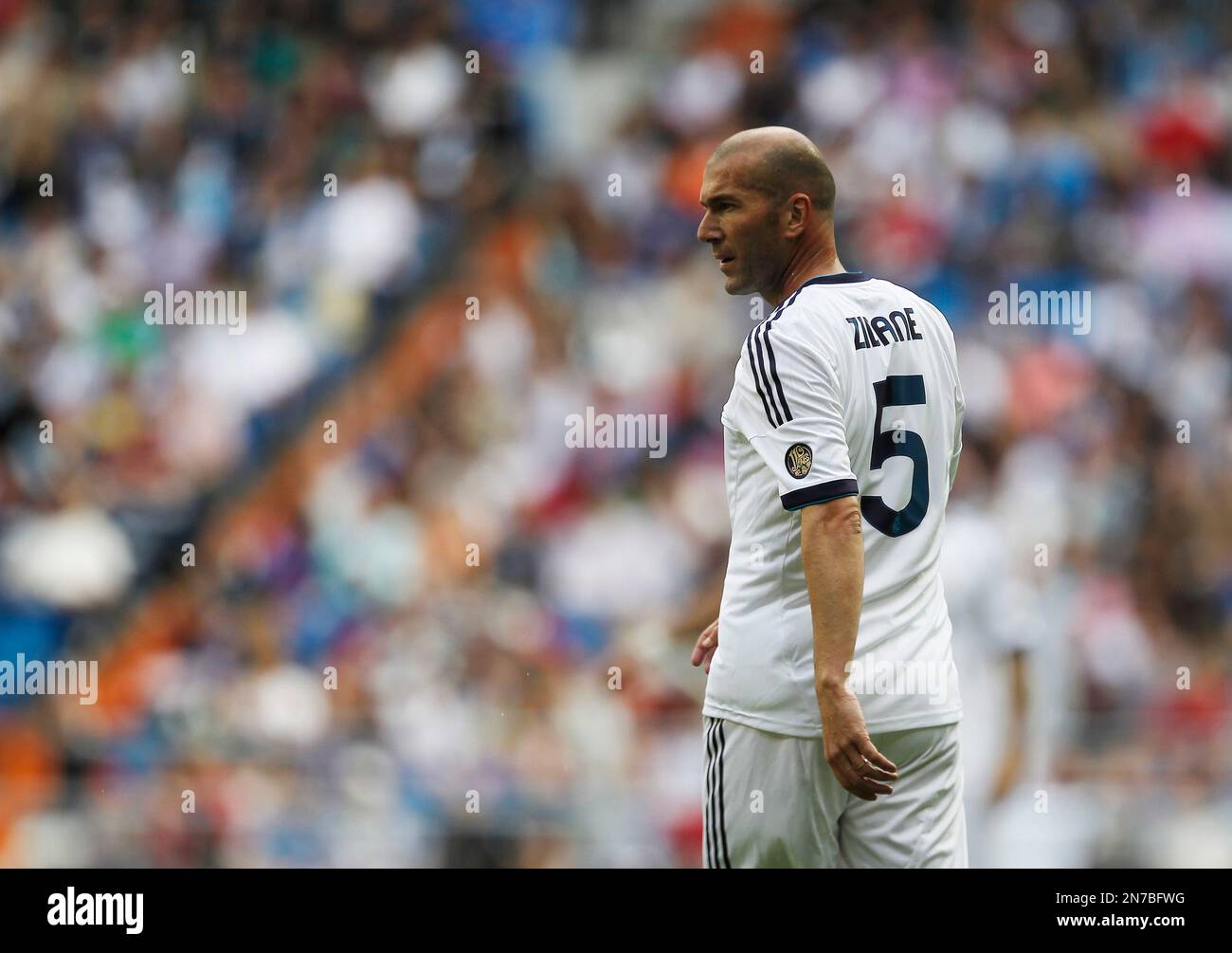 Real Madrid Legends' Zinedine Zidane from France gestures during a ...